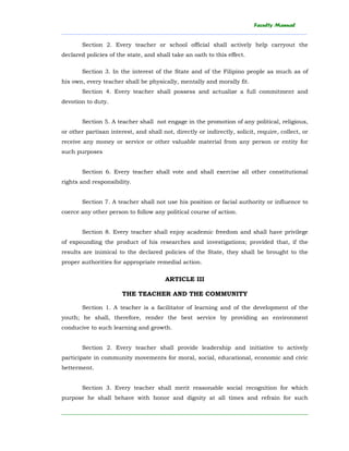 Code of ethics for professional teachers (1) | PDF