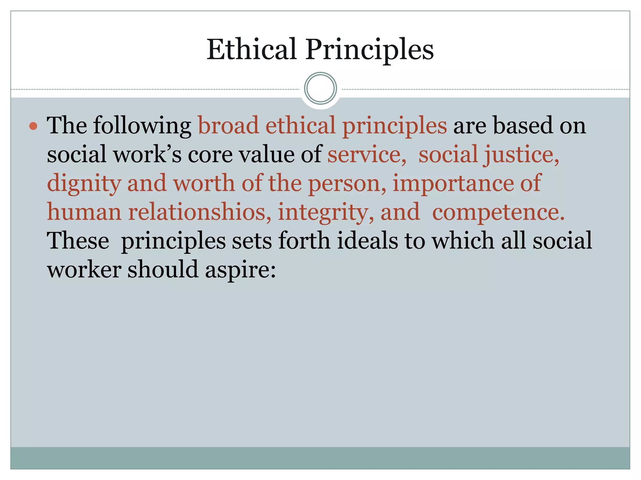 Code of ethics for social worker | PPTX