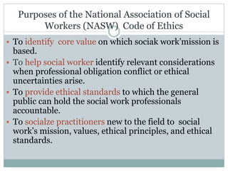Code of ethics for social worker | PPTX
