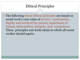 Code of ethics for social worker | PPTX