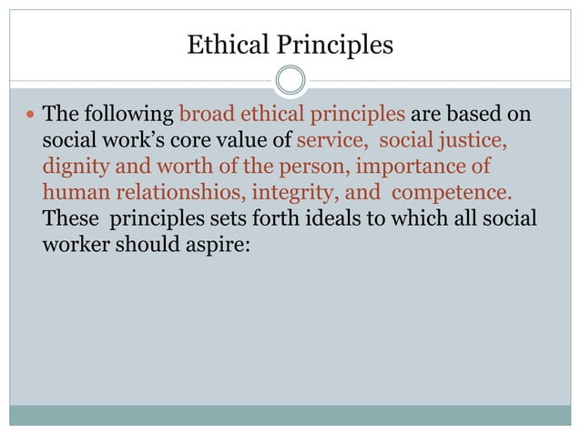 Code of ethics for social worker | PPTX | Family and Relationships