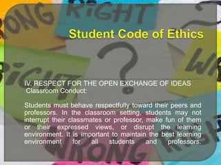 Code of ethics for students | PPT