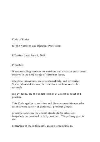 Code of Ethics for the Nutrition and Dietetics Pr.docx