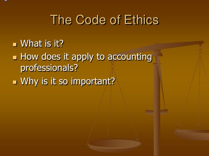 Code of ethics in accounting
