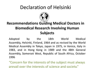 Code of ethics in clinical trial | PPTX