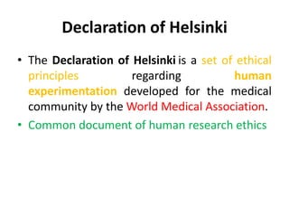 Code of ethics in clinical trial | PPTX