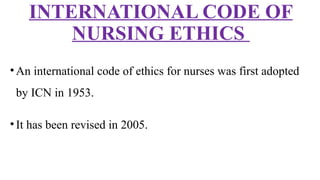 CODE OF ETHICS IN NURSING . pptx | PPTX
