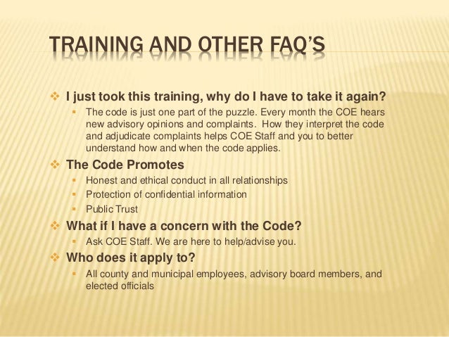 Code of Ethics Training