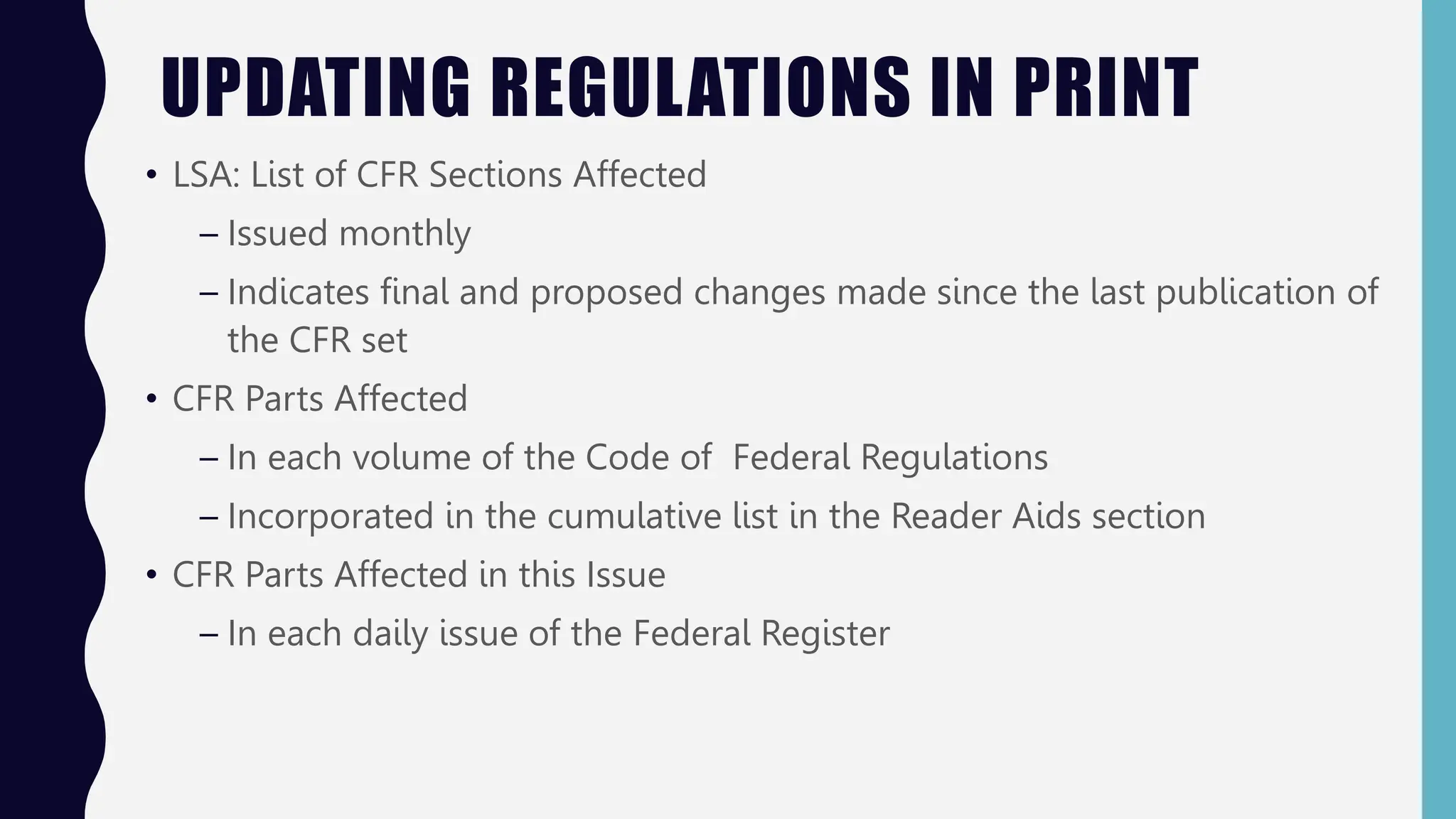 Code Of Federal Regulation Pptx