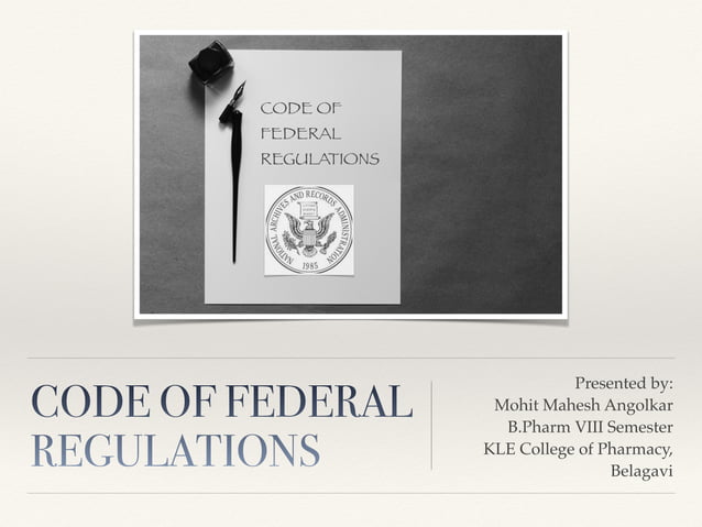 Code of Federal Regulations | PDF | Pharmaceutical Drugs | Medical Health