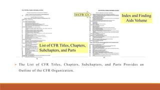 Code of federal regulations {cfr} | PPTX