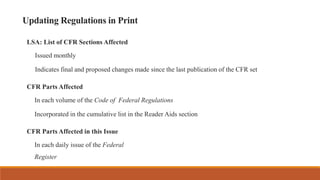 Code of federal regulations {cfr} | PPTX
