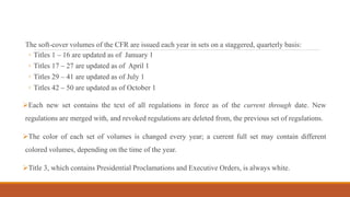 Code of federal regulations {cfr} | PPTX
