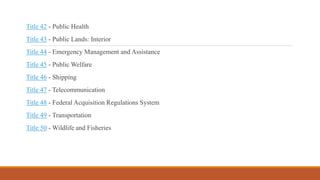 Code of federal regulations {cfr} | PPTX