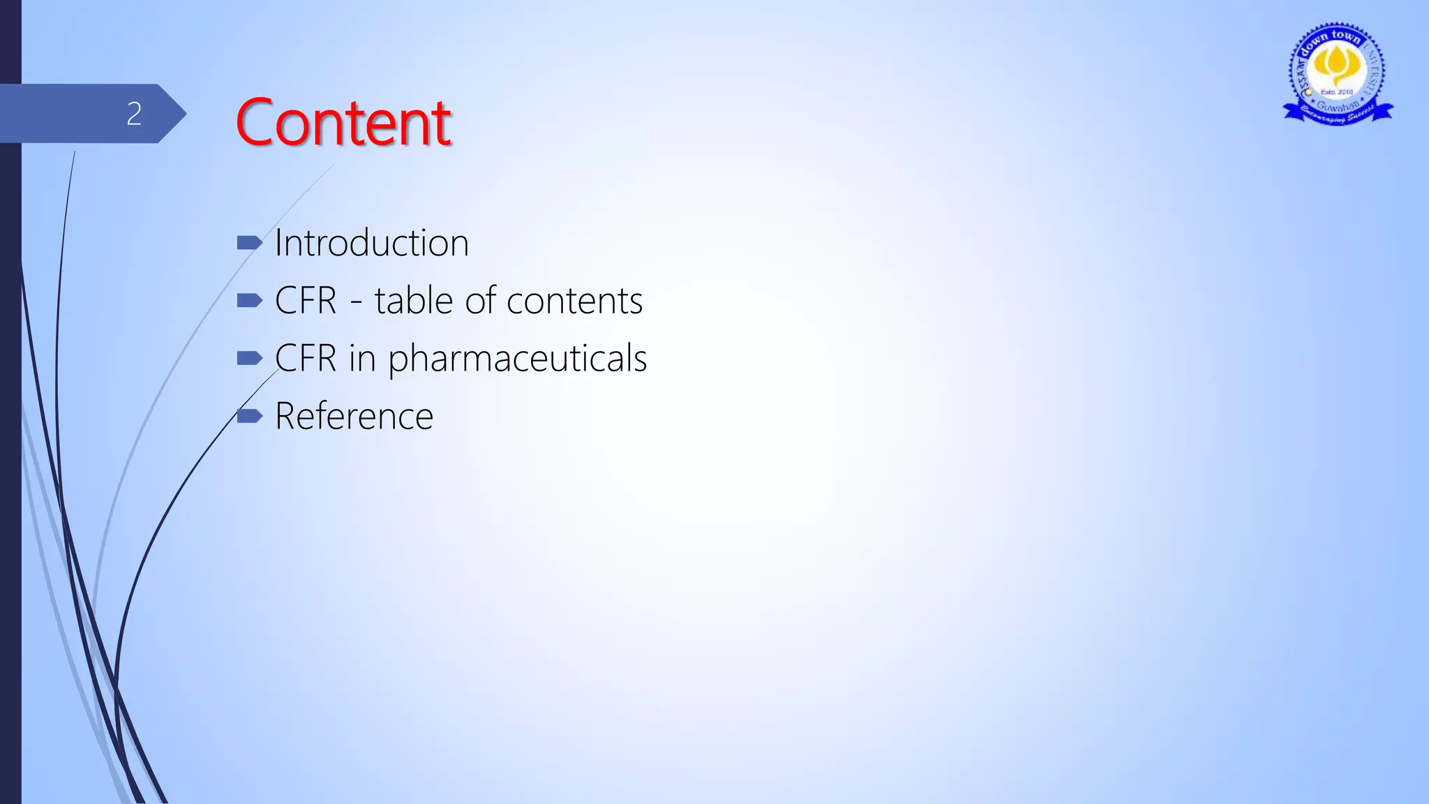 Code of federal regulations {cfr} in pharmaceutical | PPTX
