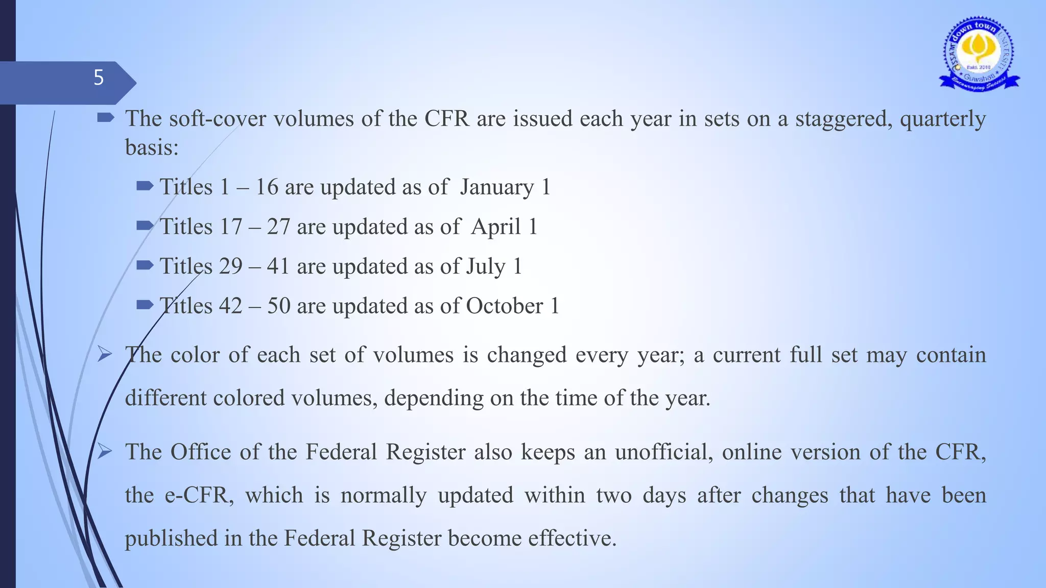 Code of federal regulations {cfr} in pharmaceutical | PPTX