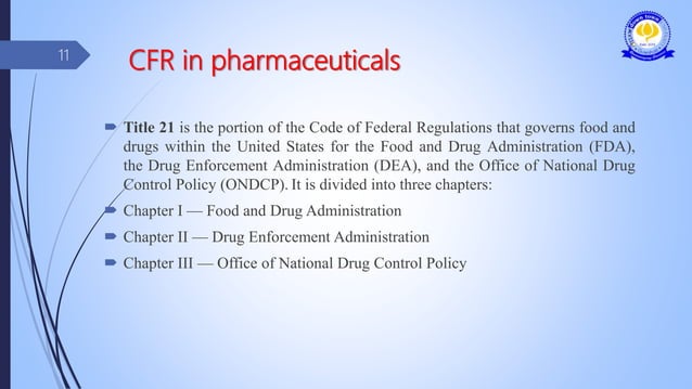 Code of federal regulations {cfr} in pharmaceutical | PPTX