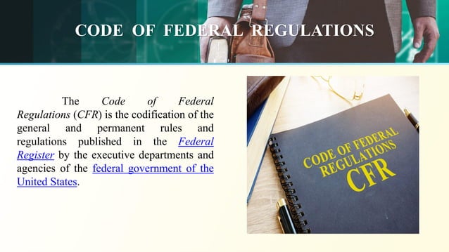 Code of federal regulations (CFR) | PDF