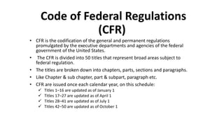 Code of Federal Regulations (CFR)...pptx