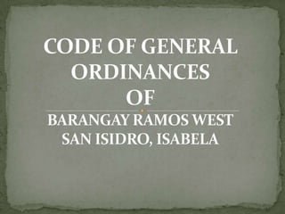 Code of general ordinances | PPTX