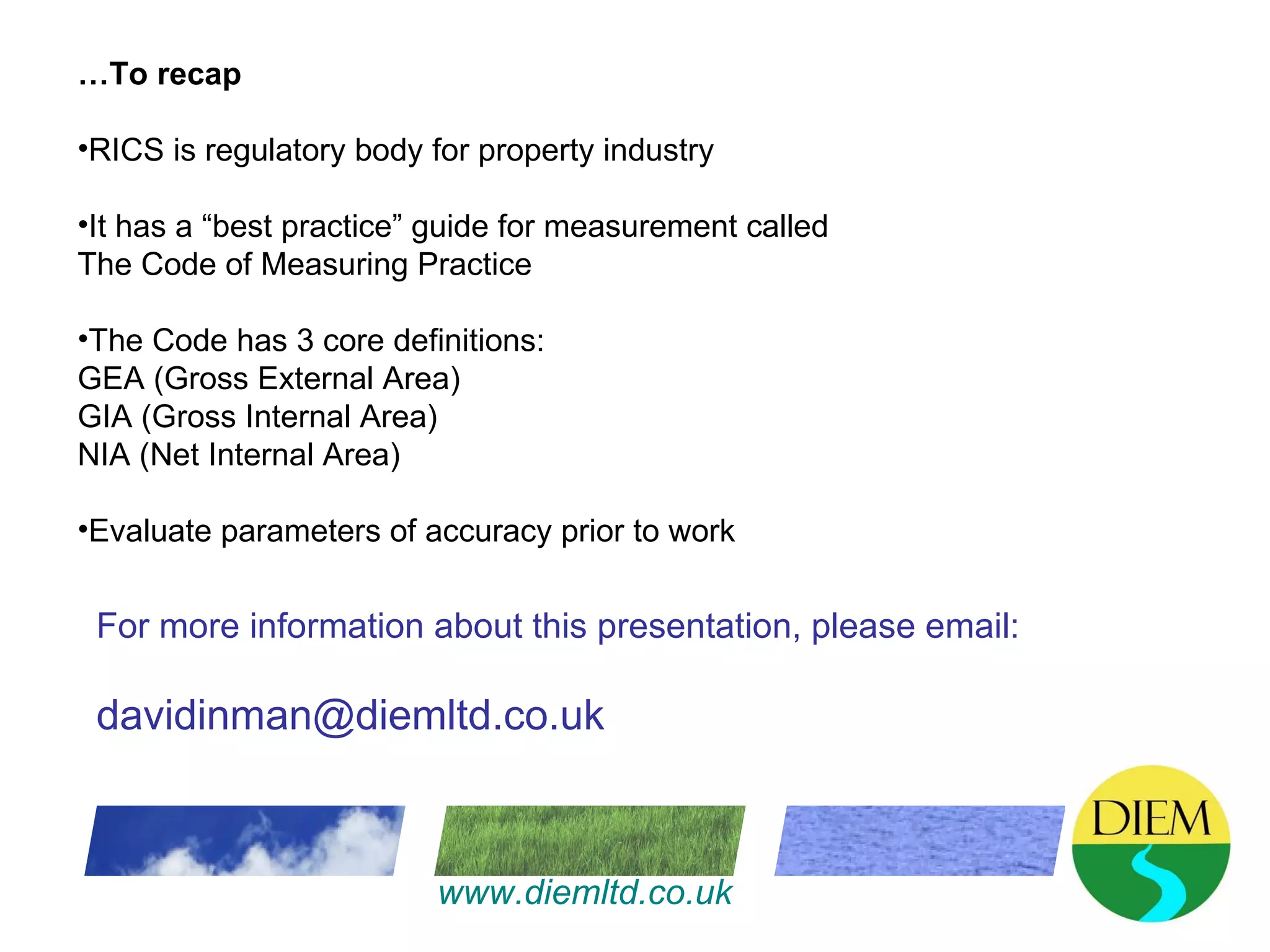 An introduction to RICS Code of Measuring Practice - 6th Edition | PPT