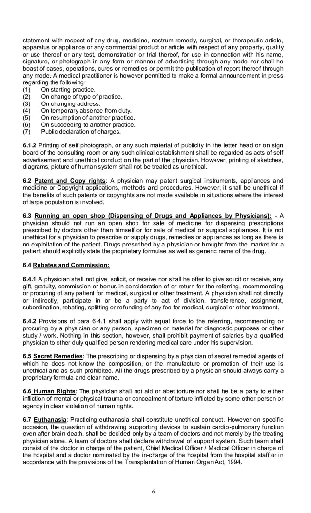 Code of Medical Ethics Regulations by Indian Medical Council | PDF