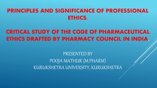 Code of pharmaceutical ethics | PPTX