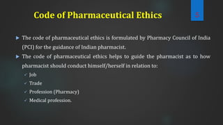 Code of pharmaceutical ethics | PDF
