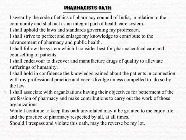 CODE OF PHARMACEUTICAL ETHICS (PHARMACY LAW AND ETHICS) | PDF ...