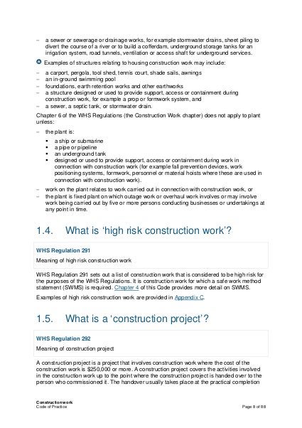 Code of practice - Construction work- Appendix C | PDF