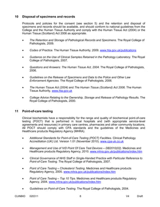 Code of practice for clinical biochemistry chemical pathologists | PDF