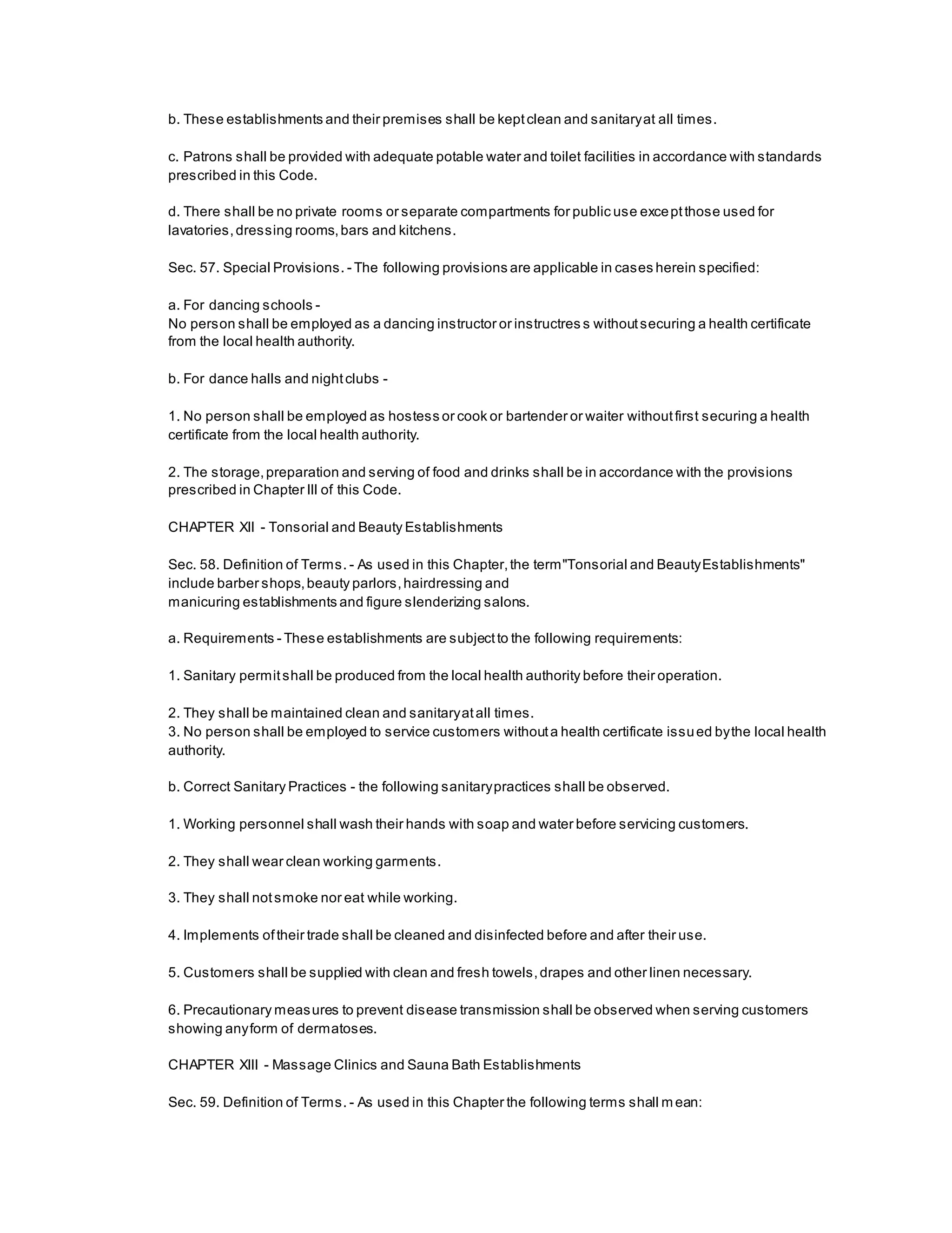 Code of sanitation | DOCX