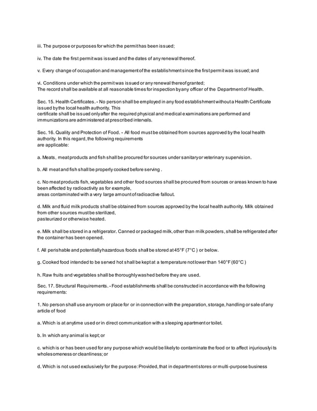 Code of sanitation | PDF