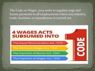 Code on wages act,2019 | PPTX