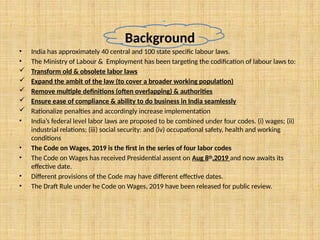 Code on Wages PPT.pptx how evelovled and to be implemented in inda | PPTX