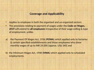 Code on Wages PPT.pptx how evelovled and to be implemented in inda | PPTX