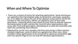 sCode optimization | PPTX | Programming Languages | Computing