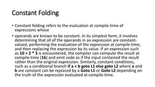 sCode optimization | PPTX | Programming Languages | Computing