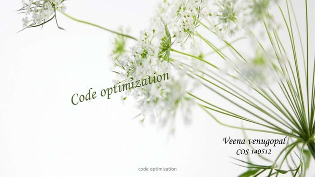 Code optimization | PPTX | Programming Languages | Computing