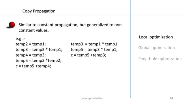 Code optimization | PPTX | Programming Languages | Computing