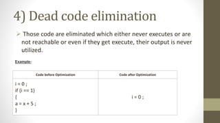 Code optimization | PPTX