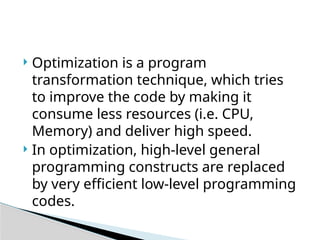 Code optmize.pptx which is related to coding | PPTX | Web Development | Internet