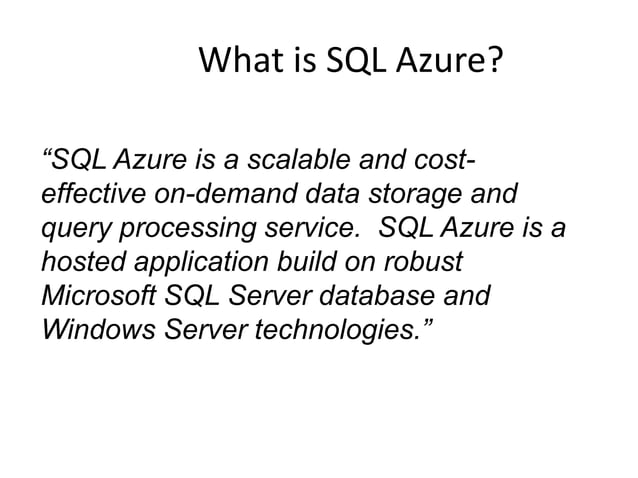 CodePaLOUsa 2011 - SQL Azure | PPT