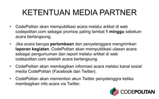 CodePolitan Media Partner SOP | PPT