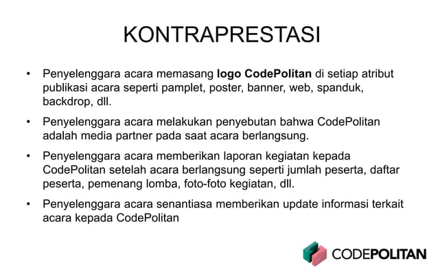 CodePolitan Media Partner SOP | PPT