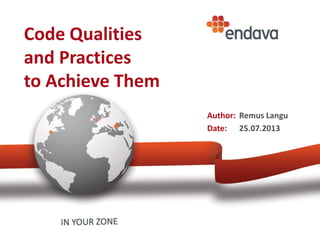 Code qualities and practices to achieve them | PPTX