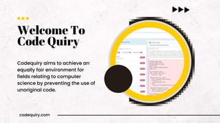 Code Plagiarism Checker - Code Quiry | PPT