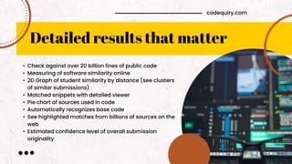 Code Plagiarism Checker - Code Quiry | PPT