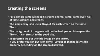 Easy coding a multi device game with FireMonkey | PDF