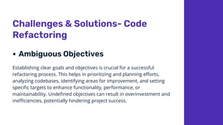 Code Refactoring in Software Development | PDF
